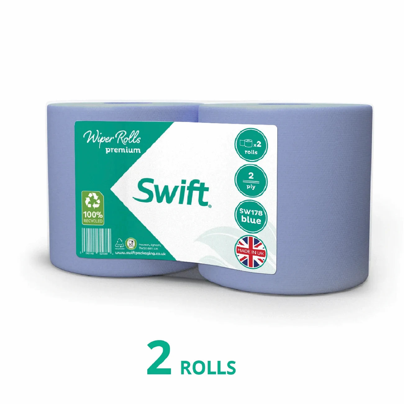 Swift Blue Wiper 2-Rolls | 2-Ply UK Made Free Delivery – Swift Paper