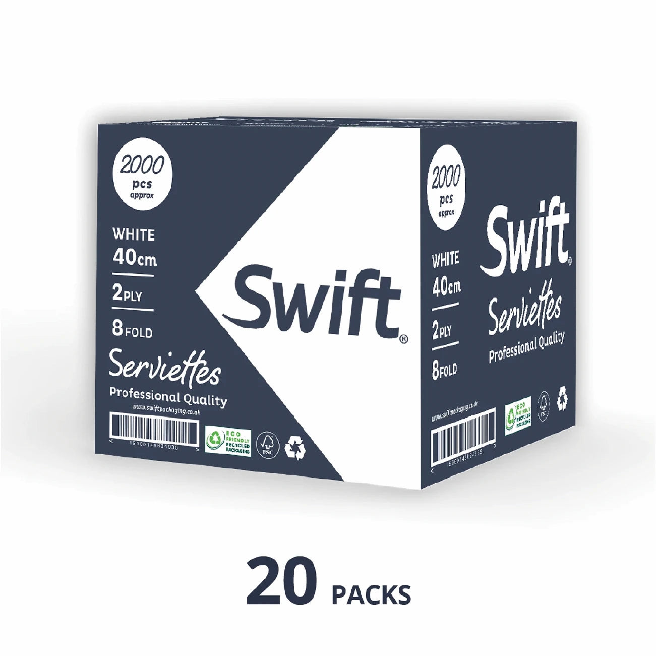 40cm Serviettes 2ply 8 Fold | 1 Napkin Box in UK | Order Now – Swift Paper